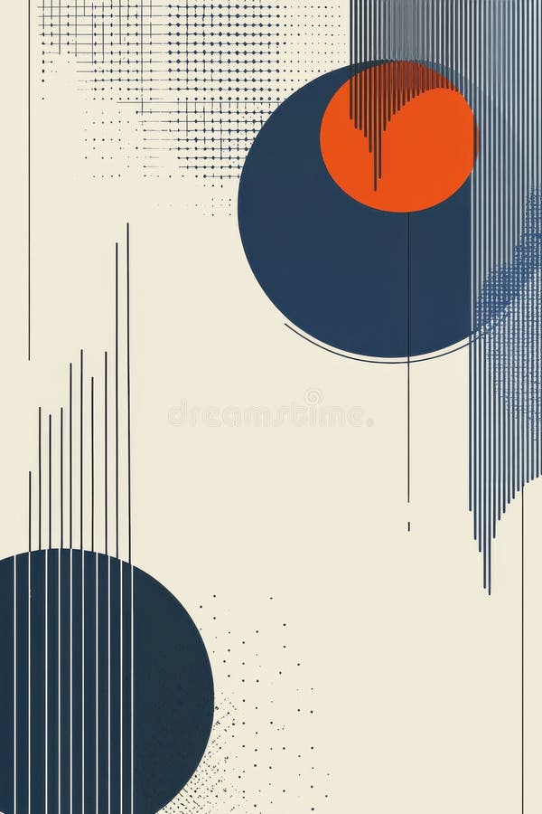 Abstract Geometric Wallpaper with Circles and Lines in Modern Design ...