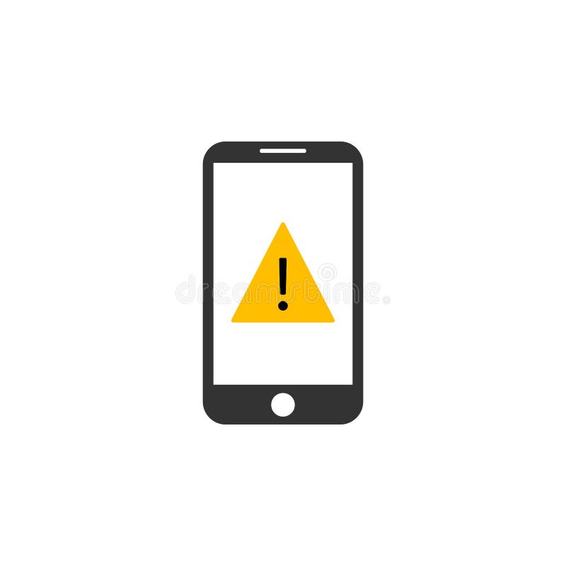 Phone warning symbol stock vector. Illustration of danger - 174954060