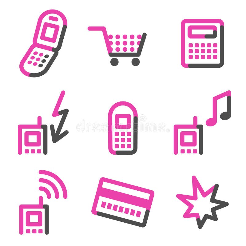 Pink Web Icons Set Stock Illustrations – 12,113 Pink Web Icons Set ...