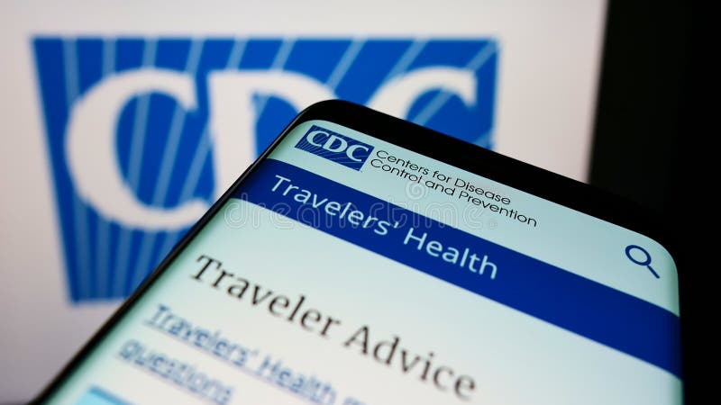 Mobile Phone with Webpage of Centers for Disease Control and Prevention ...