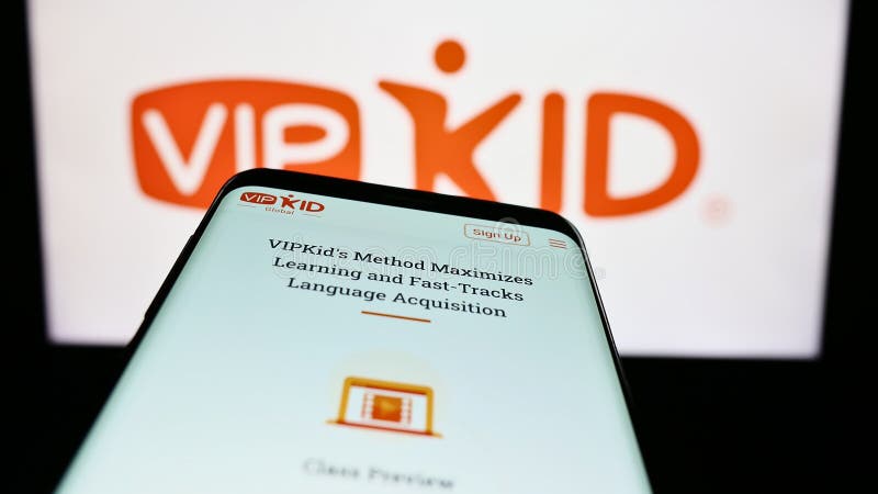 Mobile Phone with Webpage of E-learning Company VIPKid on Screen in ...