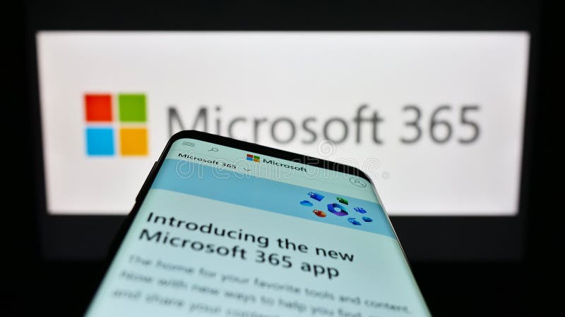 Mobile Phone with Website of Productivity Software Microsoft 365 on ...