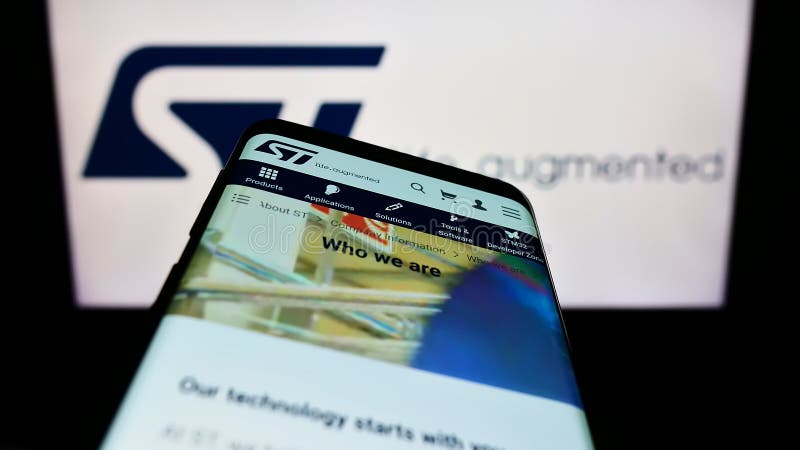 Mobile Phone with Website of Semiconductor Company STMicroelectronics ...