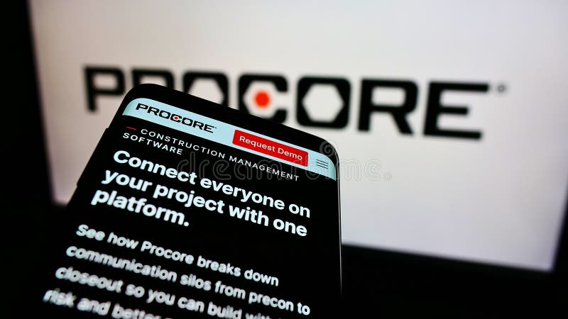 Procore Technologies logo editorial stock photo. Image of trademark ...