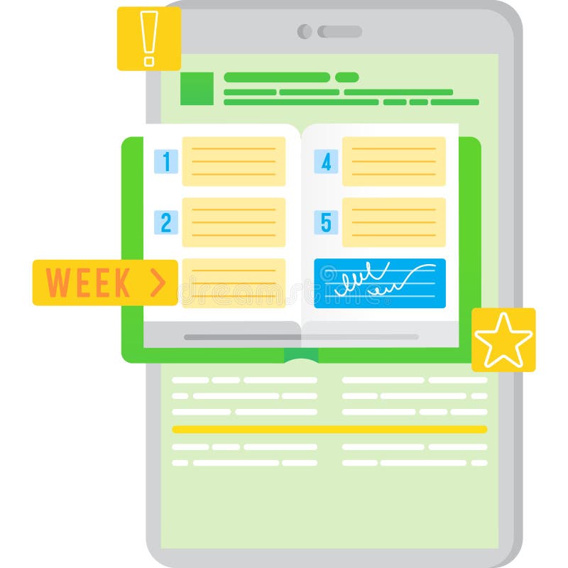 Mobile Phone Week Planner Application Vector Icon Stock Vector ...