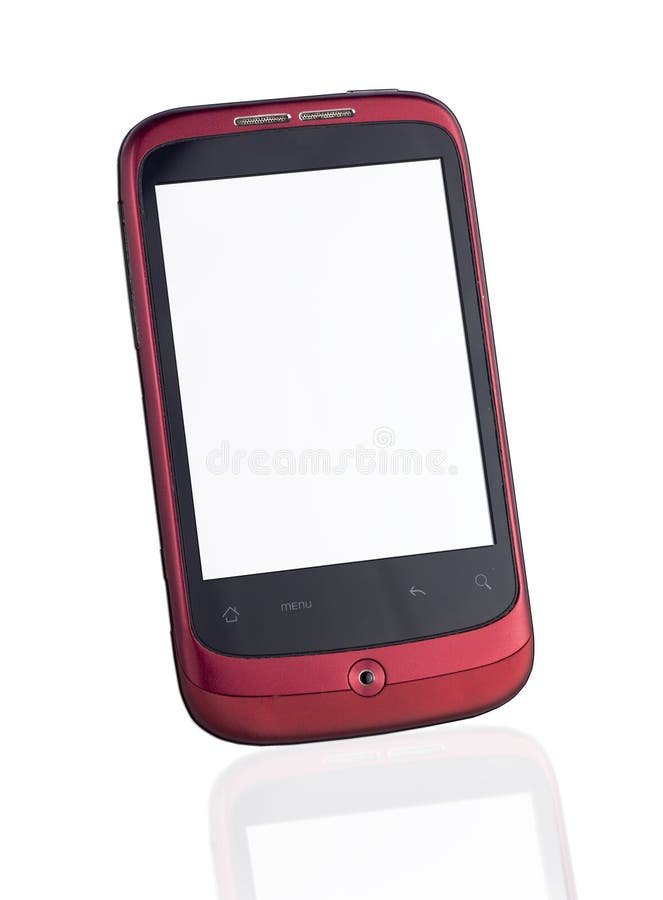 Mobile Phone with White Screen Stock Image - Image of garnet ...