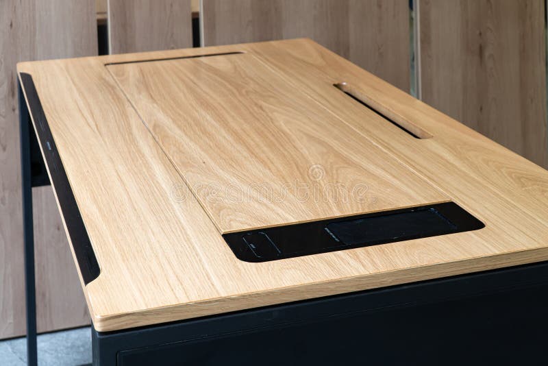 Mobile Phone with Wireless Charger on Table. Modern Workplace Accessory ...