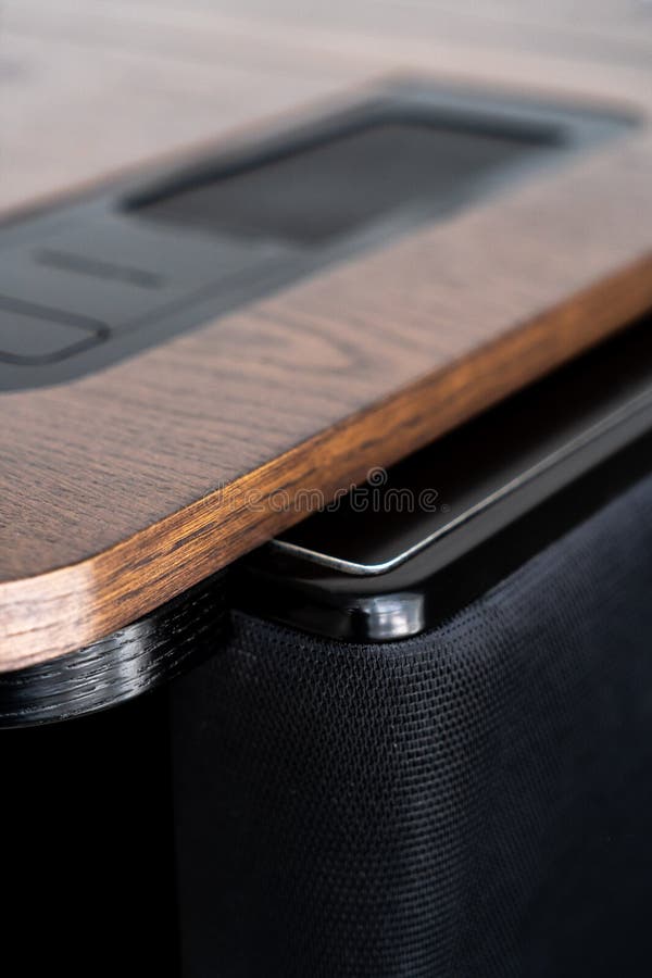 Mobile Phone with Wireless Charger on Table. Modern Workplace Accessory ...