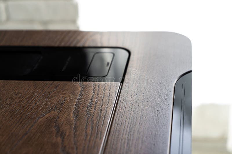 Mobile Phone with Wireless Charger on Table. Modern Workplace Accessory ...