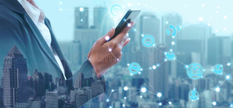 Mobile Phone and Wireless Communication Concept Stock Photo - Image of ...