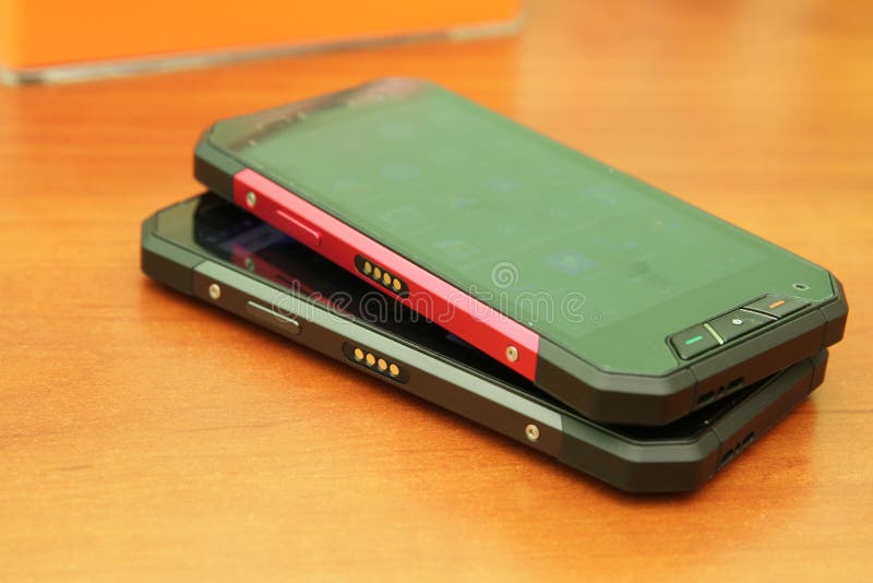 Mobile Phone on a Wooden Table Stock Photo - Image of table, space ...