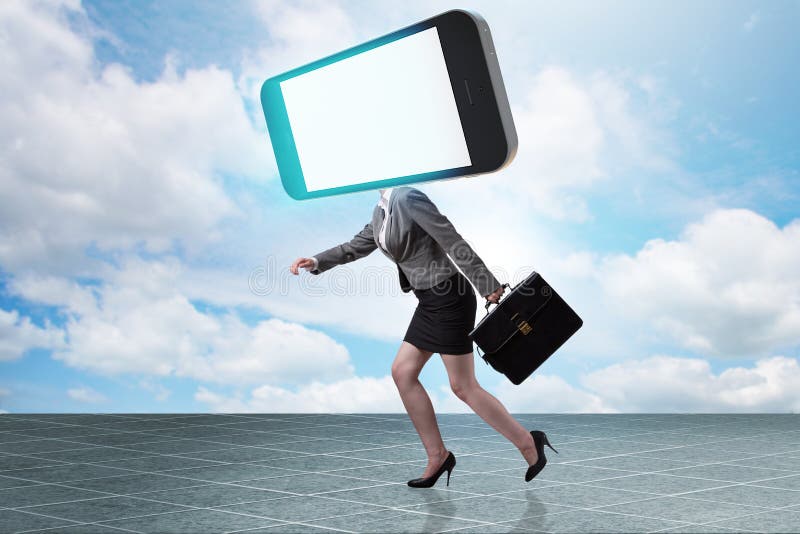 The Mobile Phone Zombie Under the Influence of Smartphone Stock Image ...