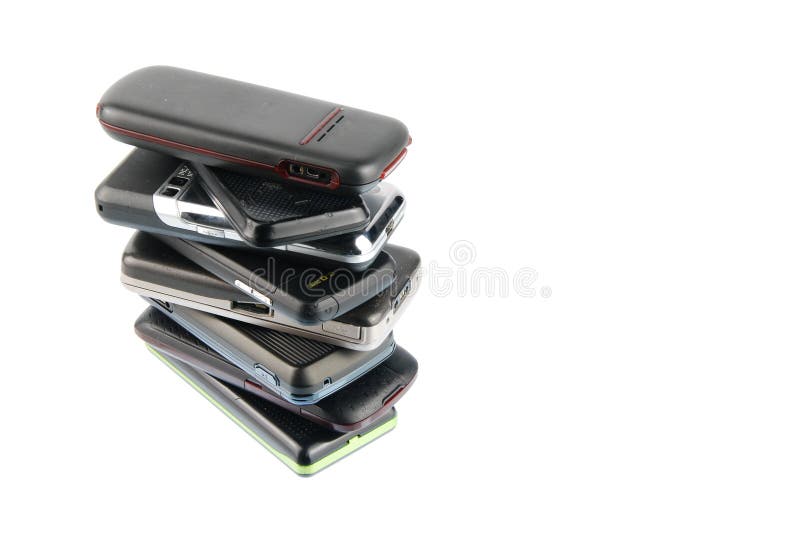Stack Pile Of Several Modern Mobile Phones PDA Stock Image - Image of ...