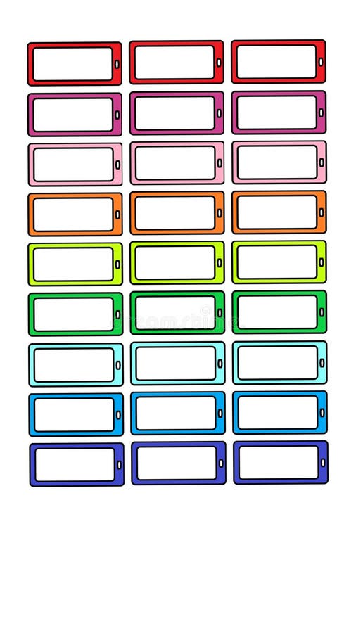 Mobile Phones Background, Group of Colorful Mobile Phones Stock ...