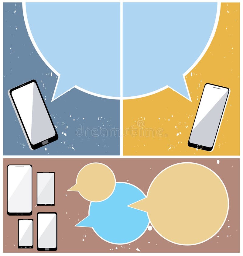 Mobile Phones with Bubble Speech Stock Vector - Illustration of speech ...