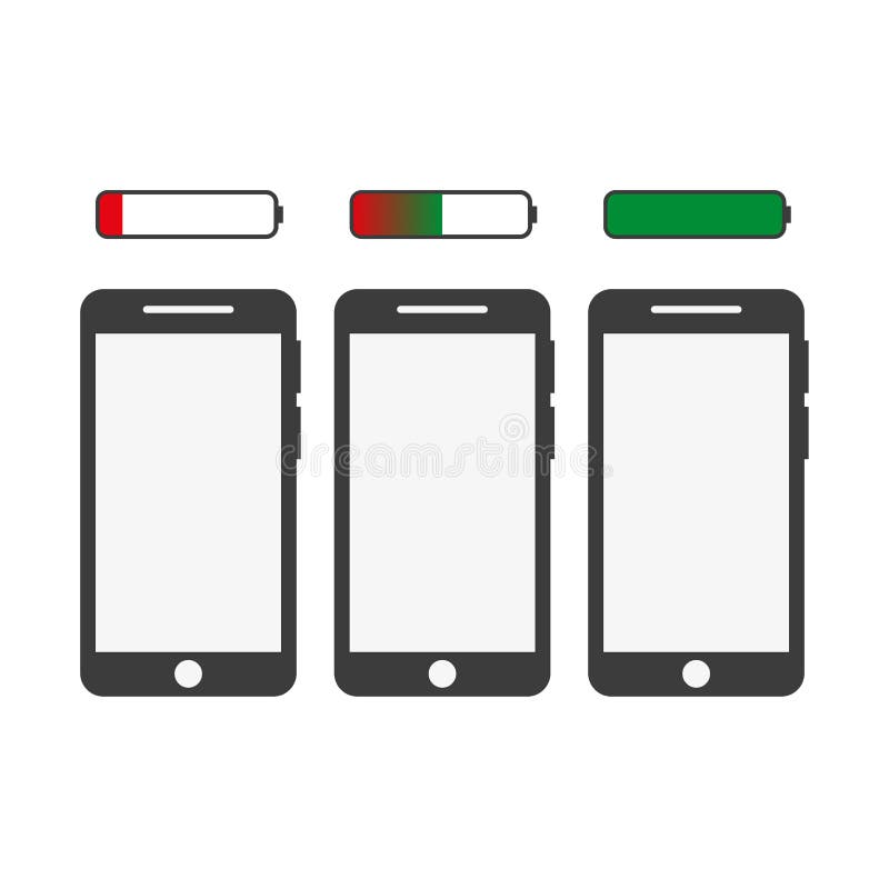 Mobile Phones Charge Set. Modern Technology. Digital Technology. Vector ...