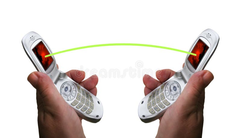 Mobile phones connect. stock image. Image of mail, line - 1902577
