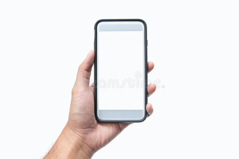 Phones in hands stock image. Image of spring, black, hand - 4866517