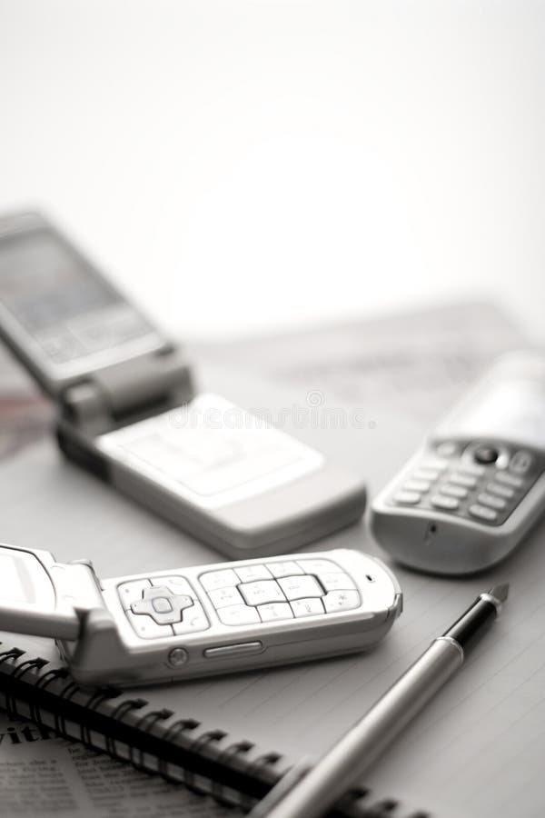 Mobile Phones with Pen and Notebook. Conceptual Image Stock Photo ...