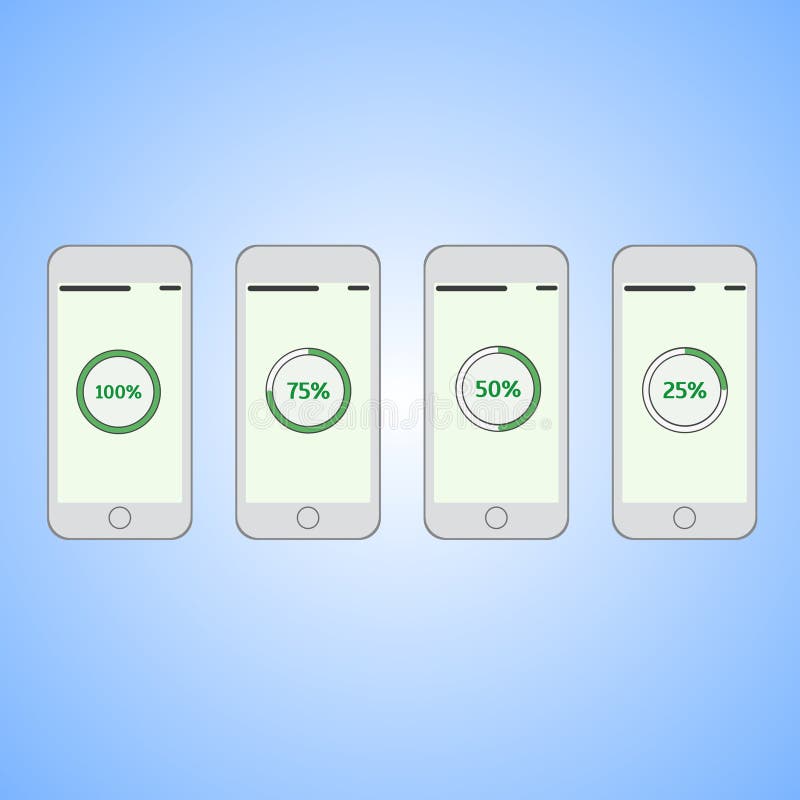 Mobile Phones with Round Loading Bar on the Screen Stock Vector ...
