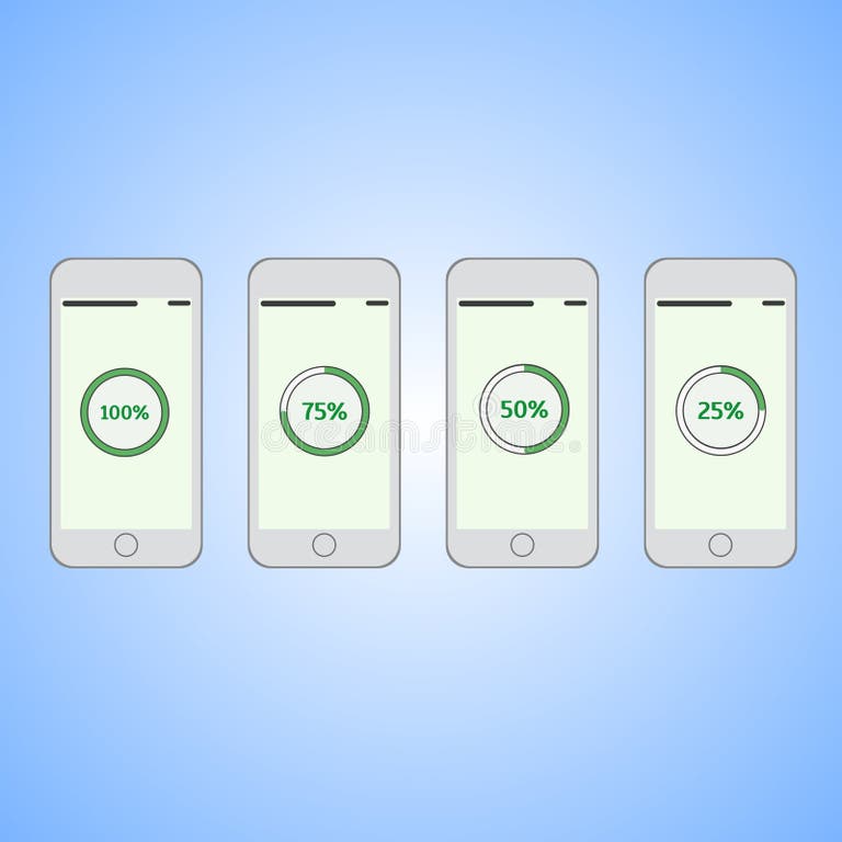 Mobile Phones with Round Loading Bar on the Screen Stock Vector ...