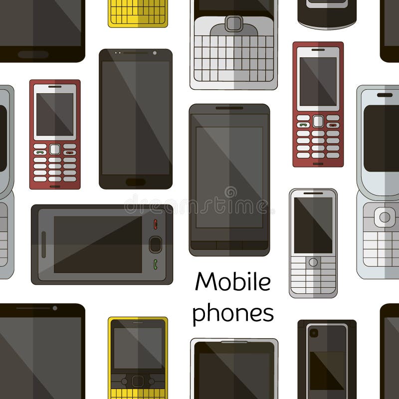 Mobile Phones Pattern Stock Illustrations – 779 Mobile Phones Pattern ...