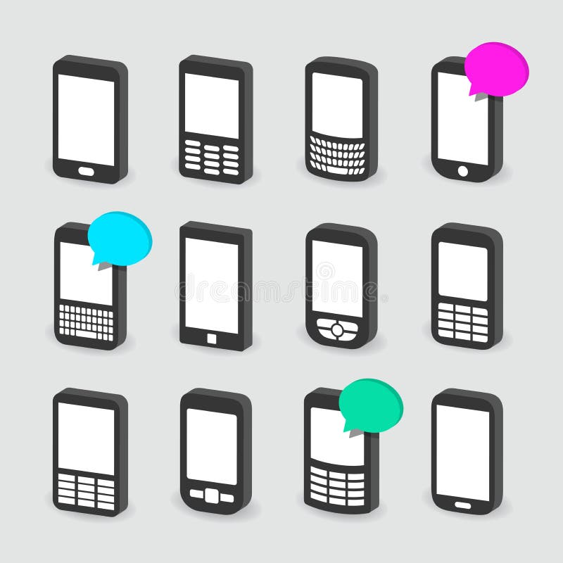 Mobile phones stock illustration. Illustration of perspective - 32605953