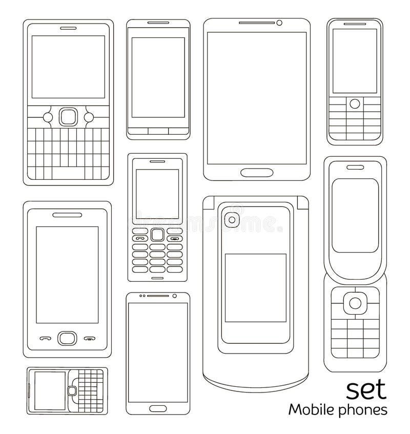 Mobile phones set stock vector. Illustration of cell - 84596663