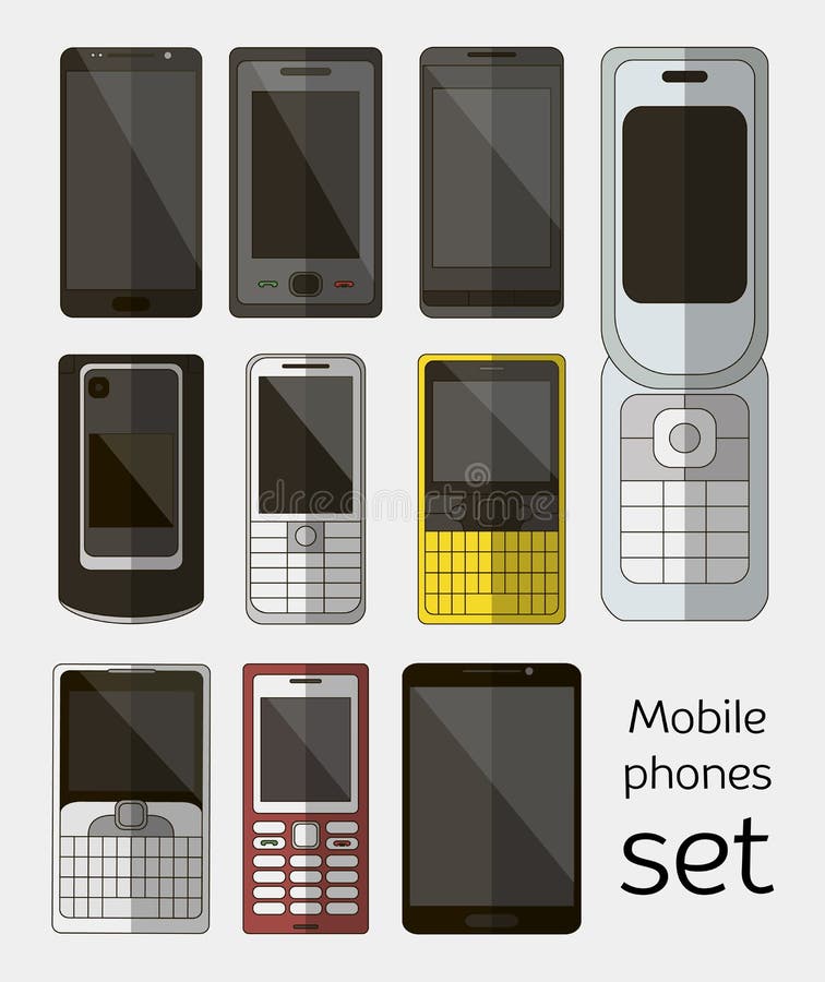 Mobile phones set stock vector. Illustration of digital - 84601516