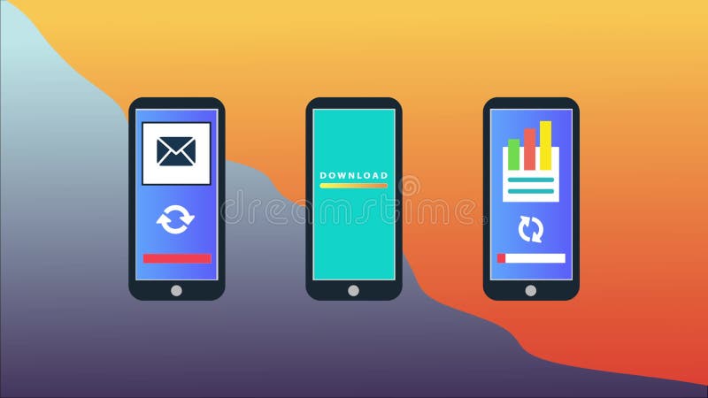 Mobile Phones with Three Different Interfaces. Phone Mock Up Concept ...