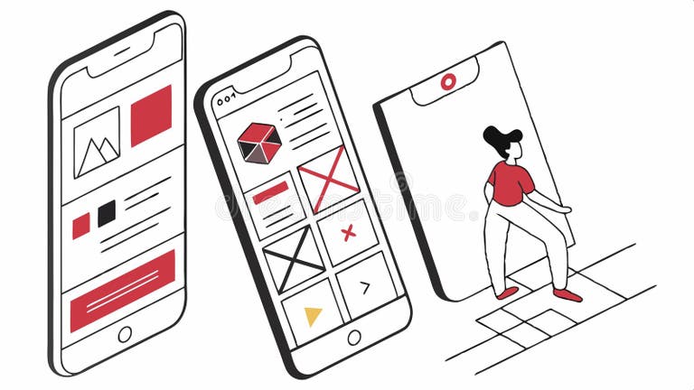 Mobile Phones UI Design Set, App Interface and User Experience ...