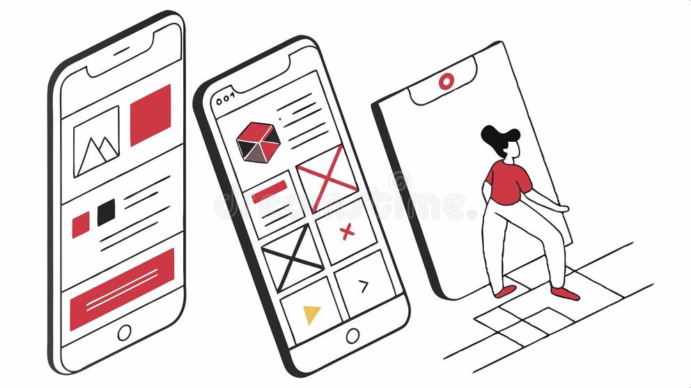 Mobile Phones UI Design Set, App Interface and User Experience ...