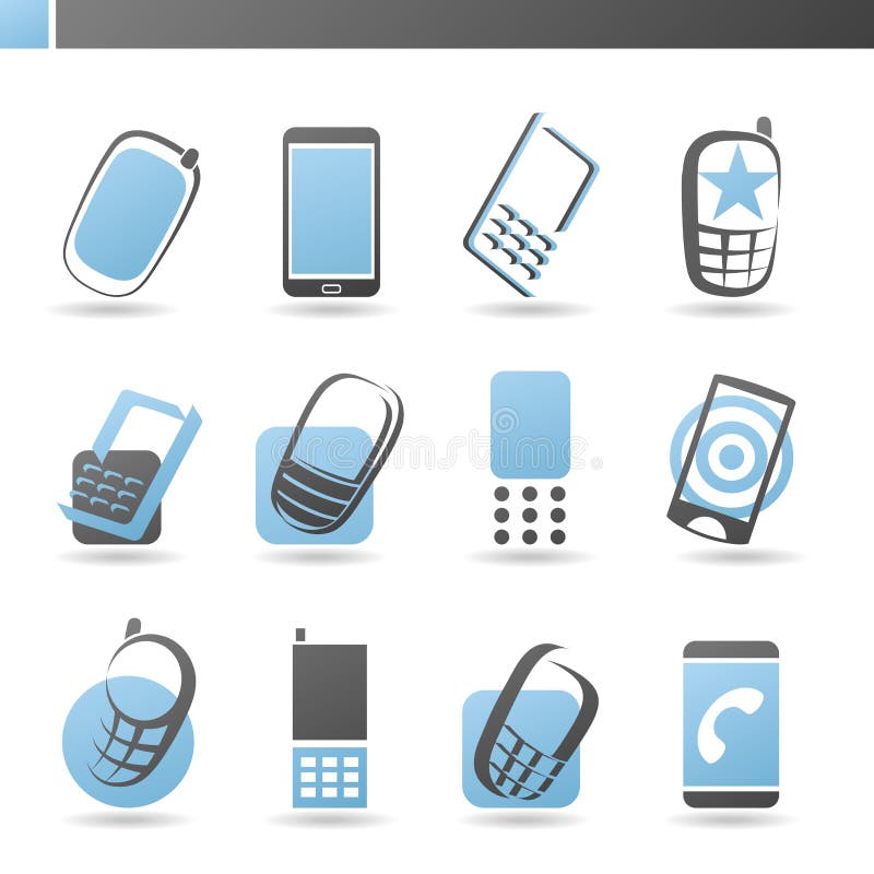 Mobile Phones. Vector Logo Template Set. Stock Vector - Illustration of ...