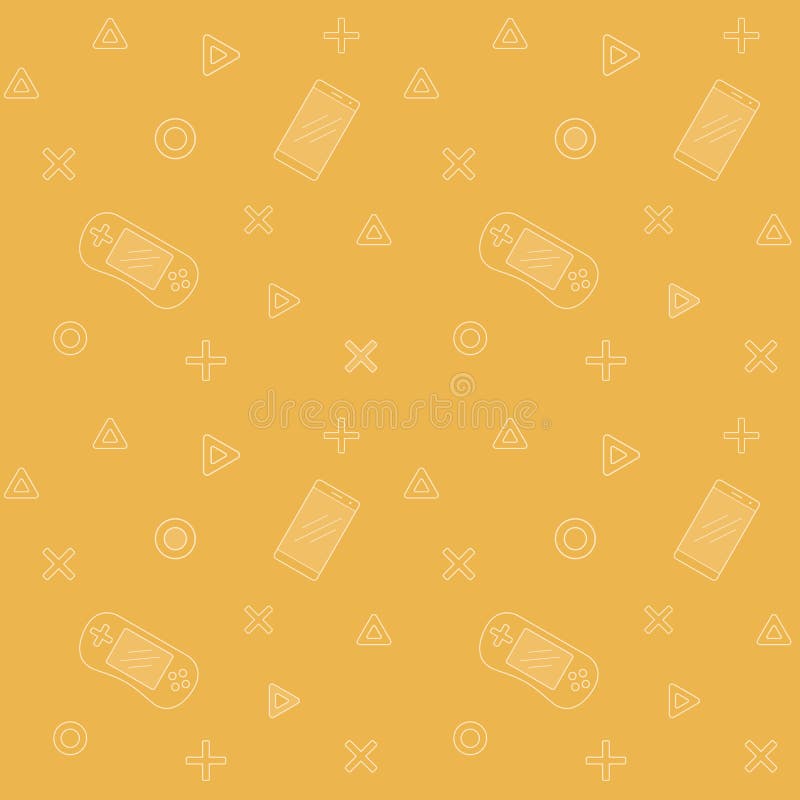 Mobile Phones and Yellow Game Pad Controllers. Stock Vector ...