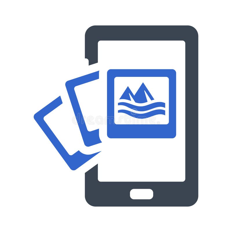 Mobile photo gallery Icon stock vector. Illustration of beautiful ...