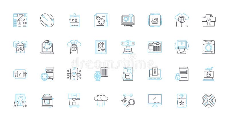 Mobile Phs Linear Icons Set. Android, Battery, Bluetooth, Camera ...