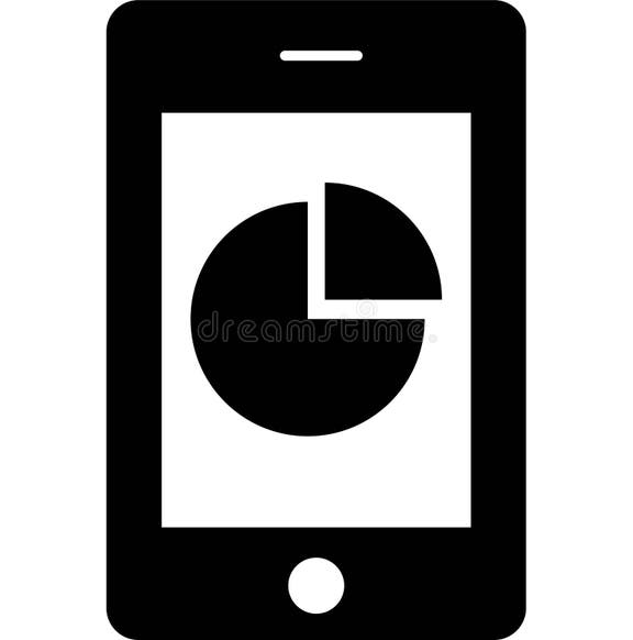 Mobile Pie Chart Vector Icon that Can Easily Modify or Edit this is a ...