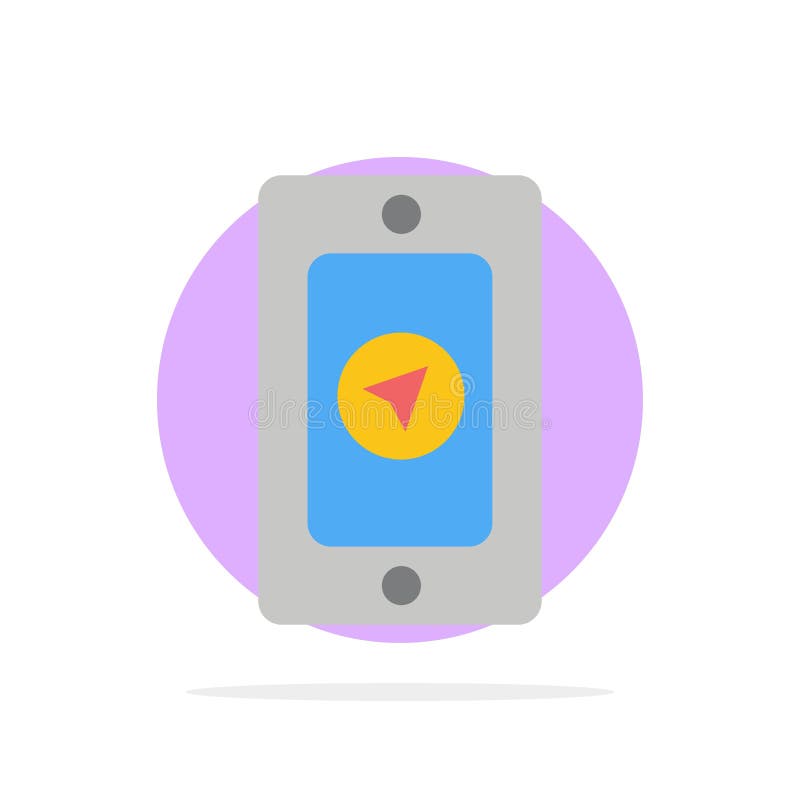 Mobile, Pin, Rainy Abstract Circle Background Flat Color Icon Stock ...