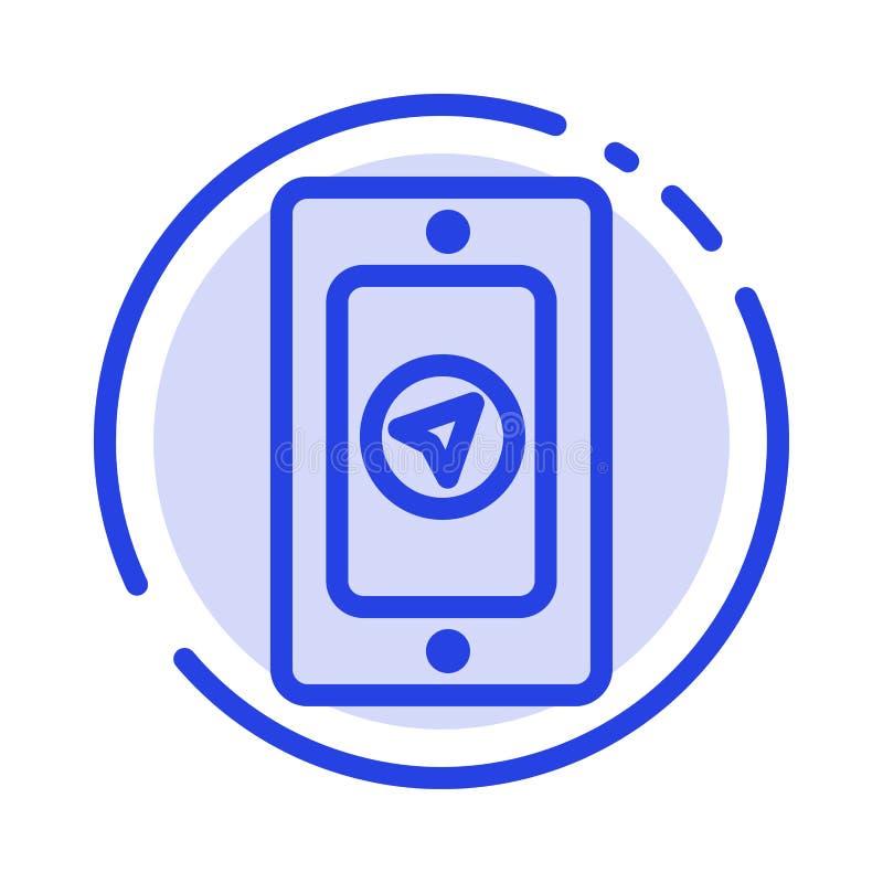 Mobile, Pin, Rainy Blue Dotted Line Line Icon Stock Vector ...