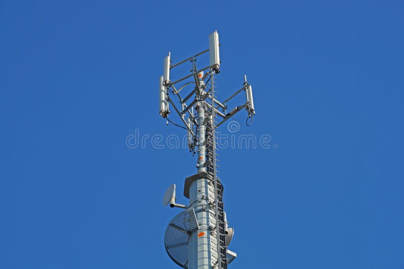 Mobile Pole Behind Tree with Blue Sky Back Ground , Technology Can ...