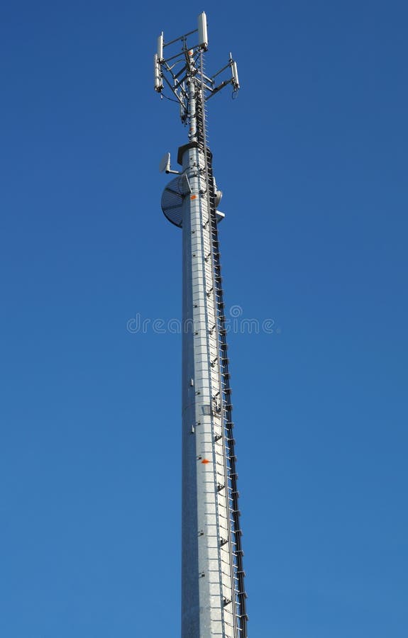 Mobile Pole Behind Tree with Blue Sky Back Ground ,technology Can ...