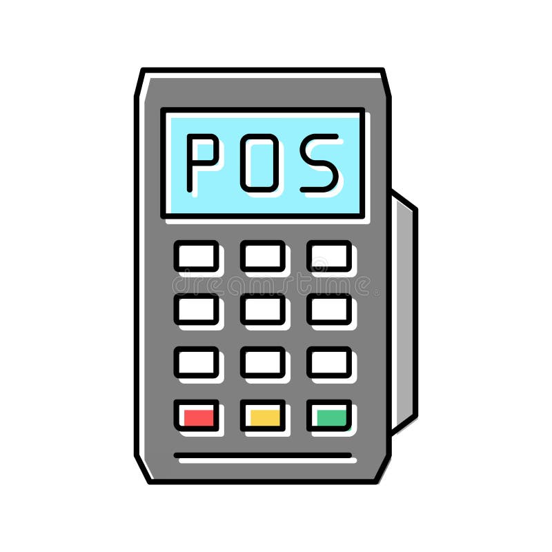 Mobile Pos Terminal Color Icon Vector Illustration Stock Vector ...