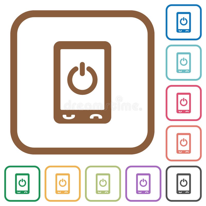 Mobile power switch icon stock vector. Illustration of sign - 212679442