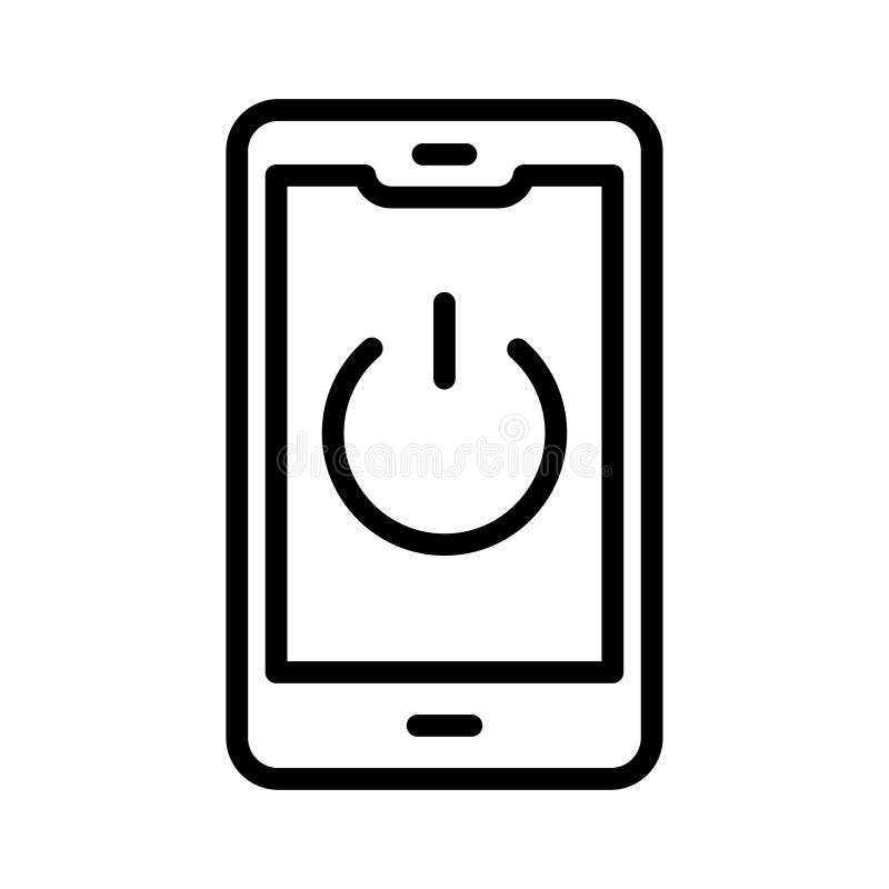 Mobile power switch icon stock vector. Illustration of switch - 225662176