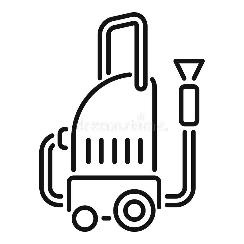 Mobile Pressure Washer Cleaning Machine Simple Line Icon Stock ...