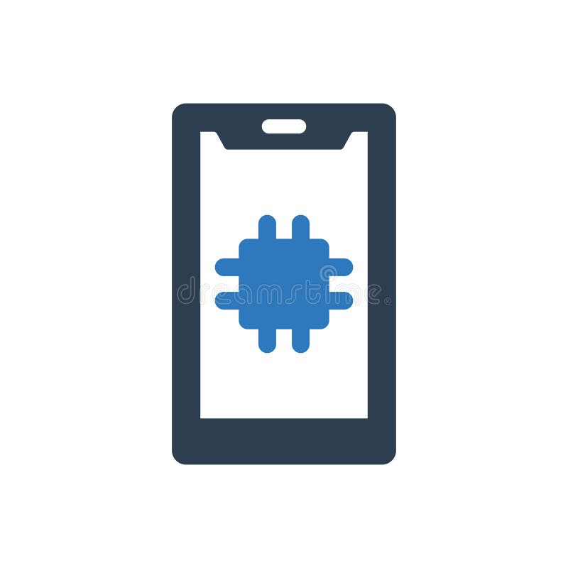 Mobile processor chip icon stock illustration. Illustration of ...