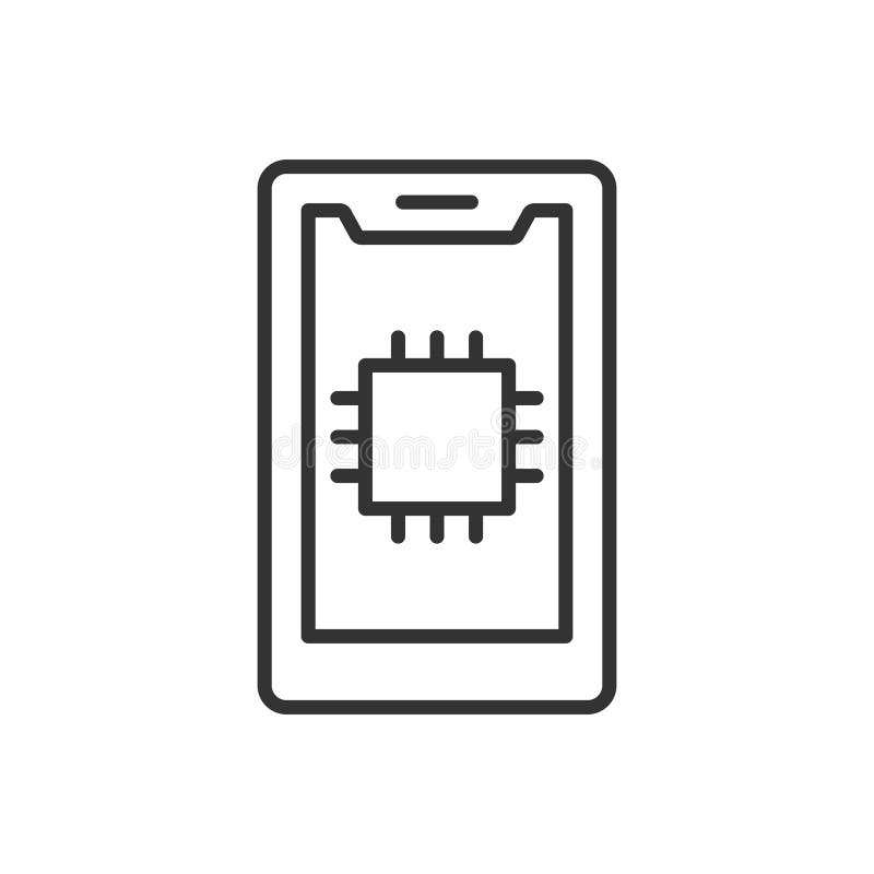 Mobile Processor Chip Icon stock illustration. Illustration of vector ...