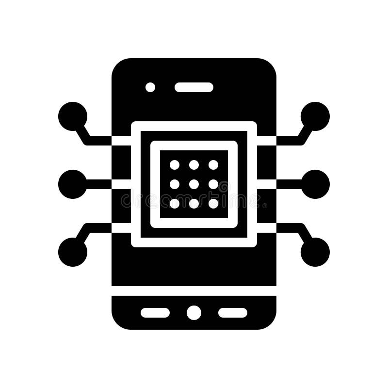 Mobile Processor, Future Technology Solid Design Icon Stock Vector ...