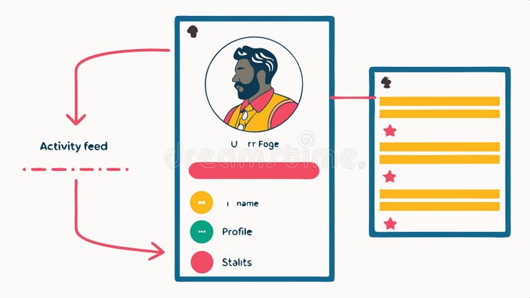 Mobile Profile Interface, User Account Screen UI Vector Design ...