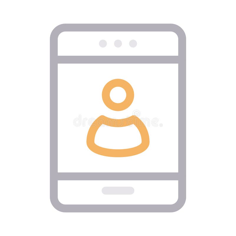 Mobile Profile Thin Color Line Vector Icon Stock Vector - Illustration ...